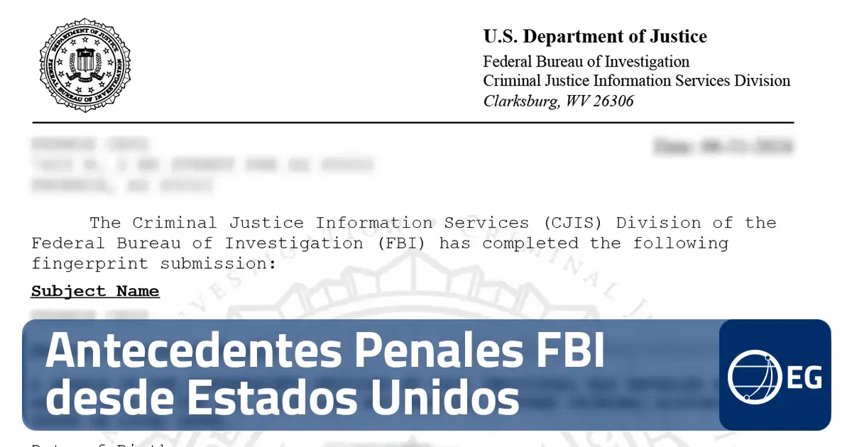 Antecedentes Penales FBI para Residentes en EE.UU.