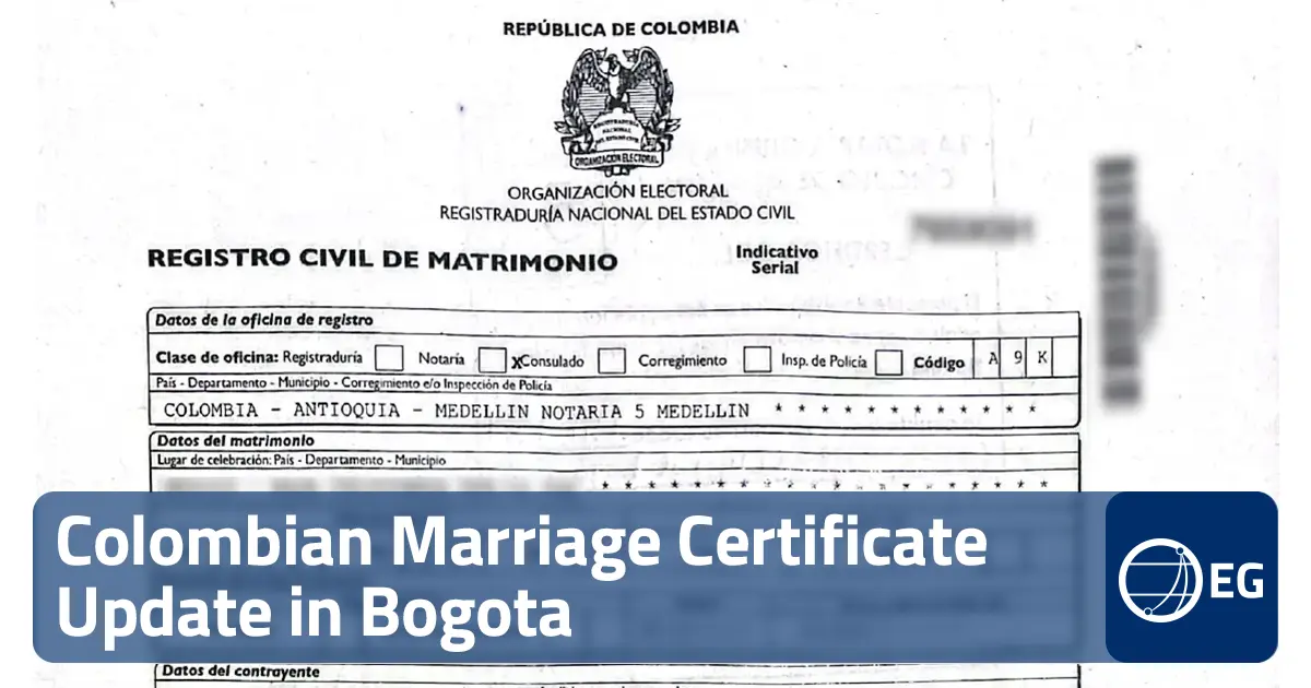 Colombian Marriage Certificate Update in Bogotá | expatgroup